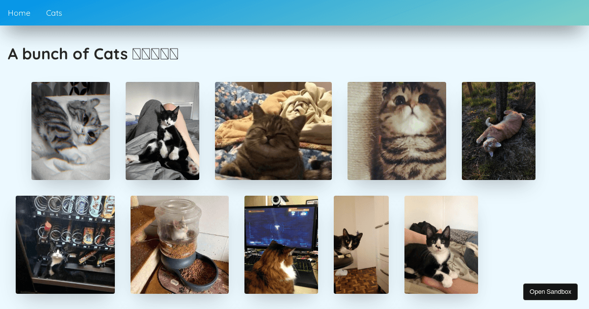 cats-with-react - Codesandbox