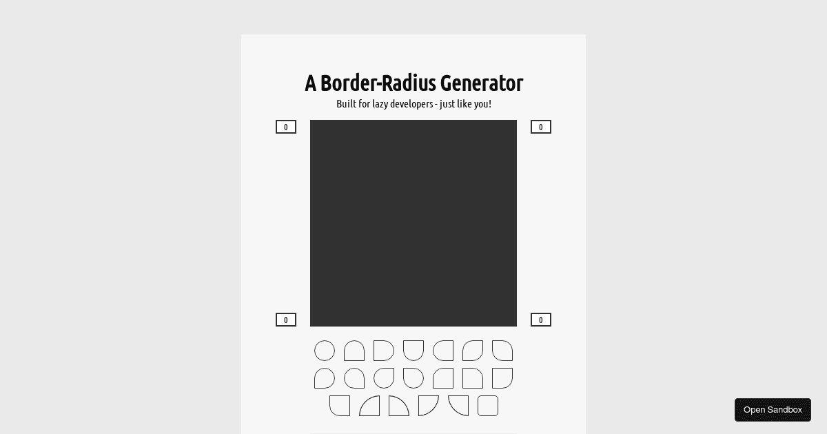 elharony/Border-Radius-Generator - Codesandbox