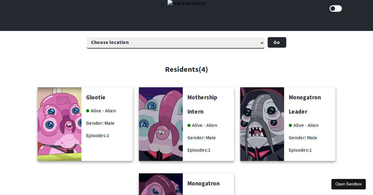 Grisales95/rick-and-morty-dark-mode - Codesandbox
