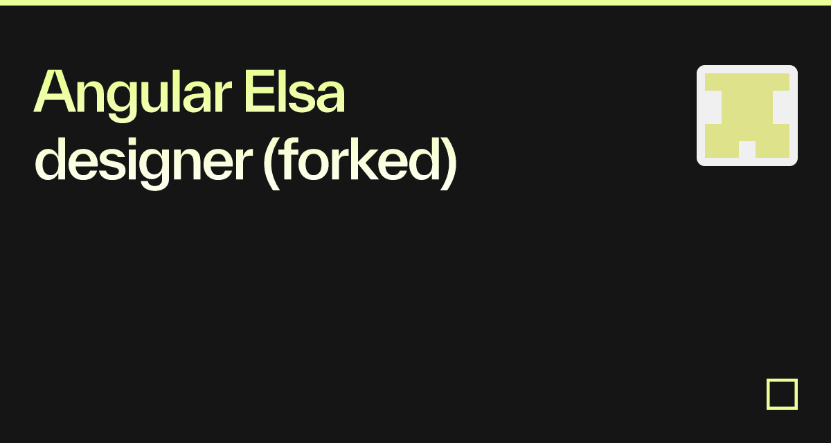 Angular Elsa designer (forked) - Codesandbox
