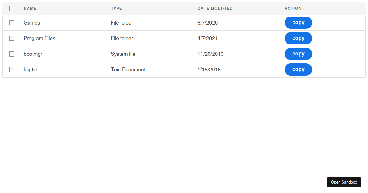 adobe table - Codesandbox