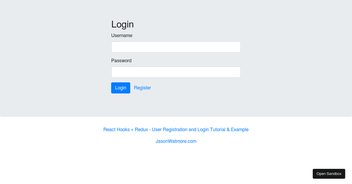 react-redux-registration-login - Codesandbox