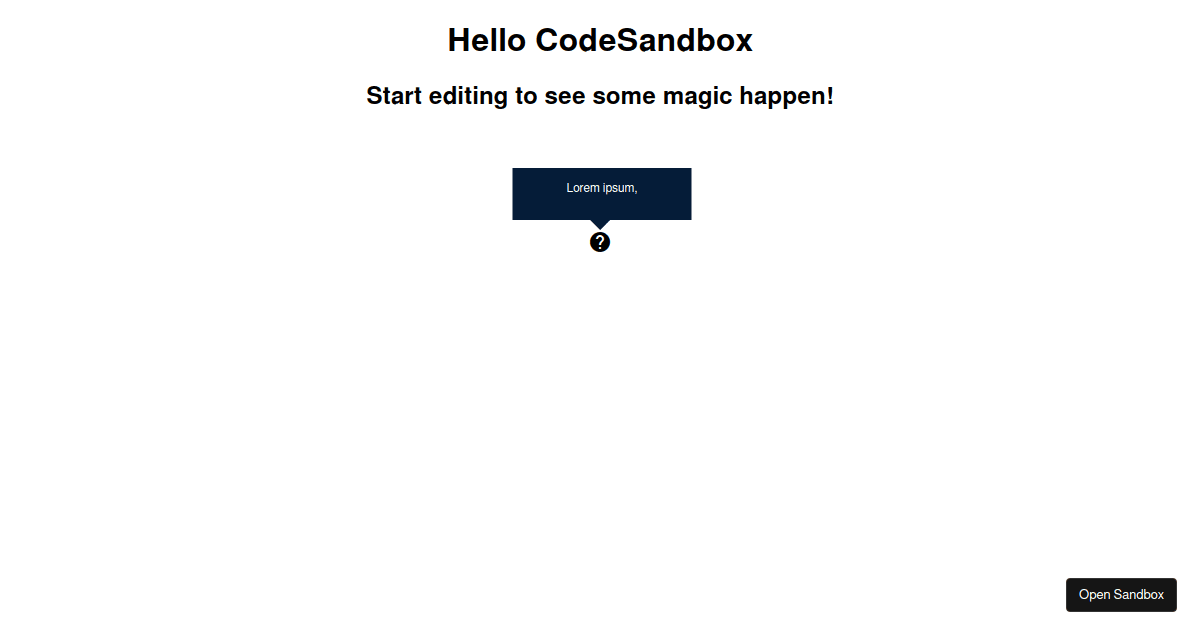 ToolTip with Arrow - Codesandbox ToolTip with Arrow - Codesandbox