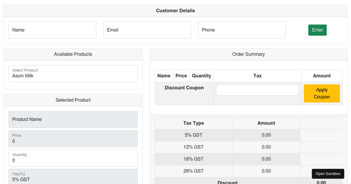 billing-application - Codesandbox