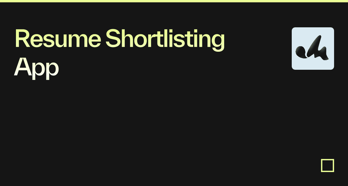 Resume Shortlisting App - Codesandbox