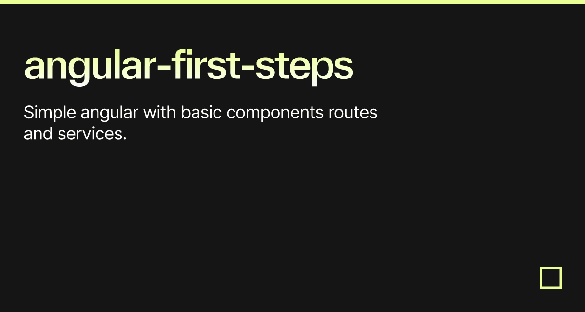 Angular First Steps Codesandbox