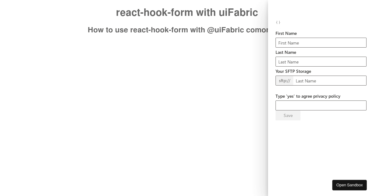 react-hook-form with fluentUI - Codesandbox