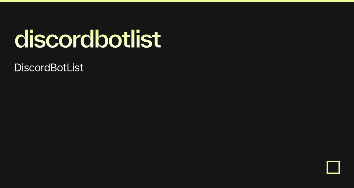 discordbotlist - Codesandbox