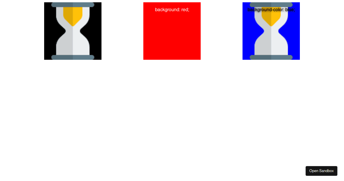 background-vs-background-color - Codesandbox