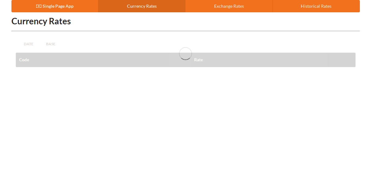 Single Page Application Codesandbox