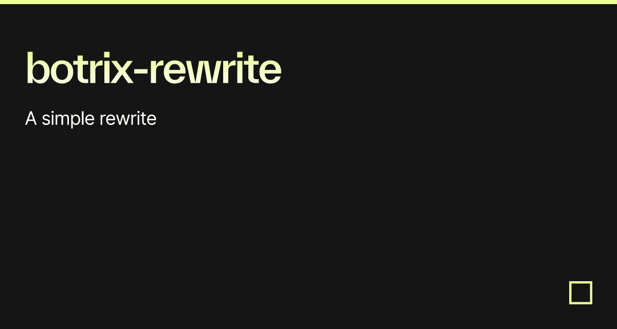 botrix-rewrite - Codesandbox botrix-rewrite - Codesandbox
