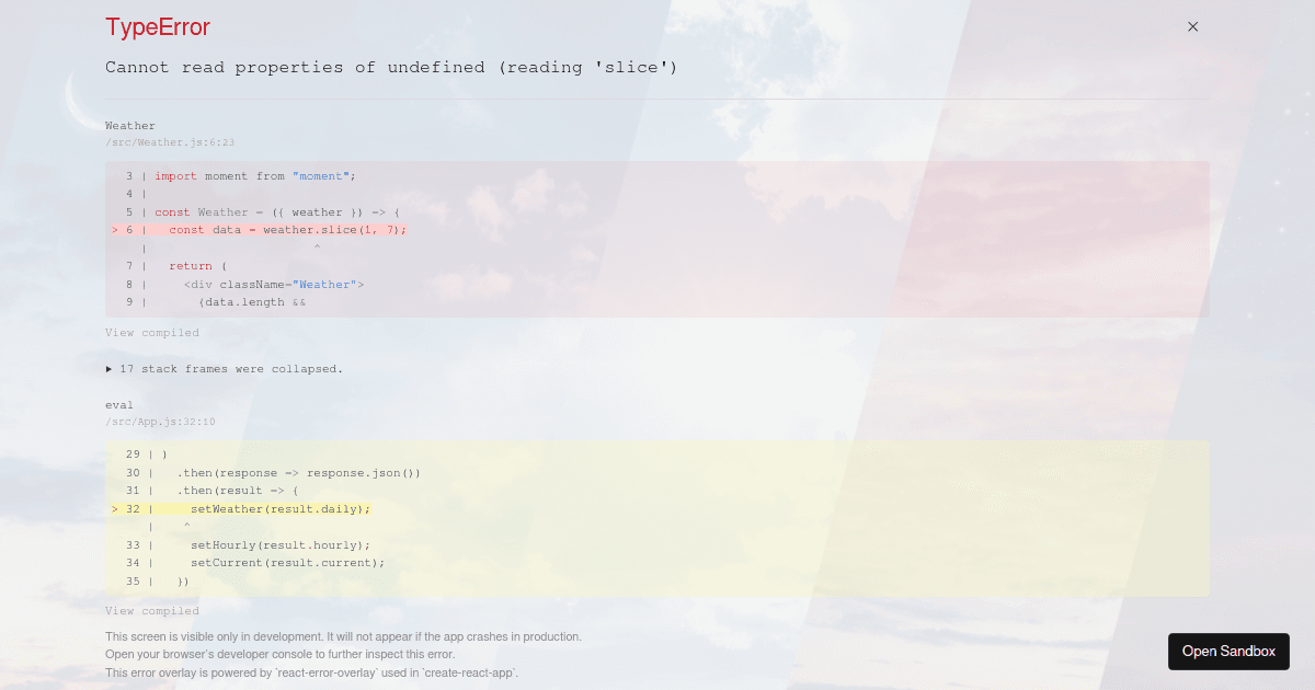 weather-exercise - Codesandbox