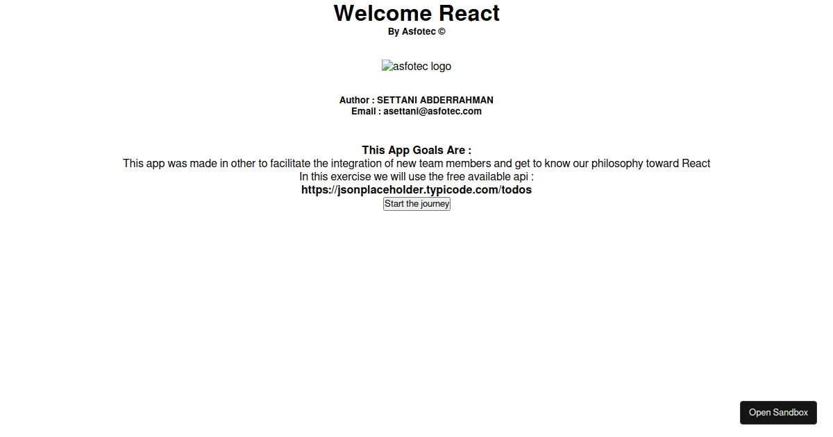 welcome-react-asfotec - Codesandbox