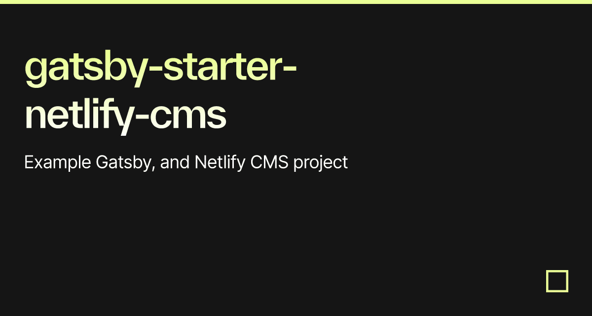 gatsby-starter-netlify-cms - Codesandbox