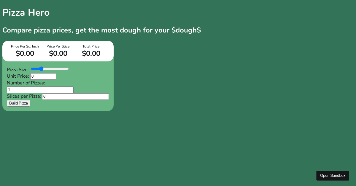pizza-hero - Codesandbox