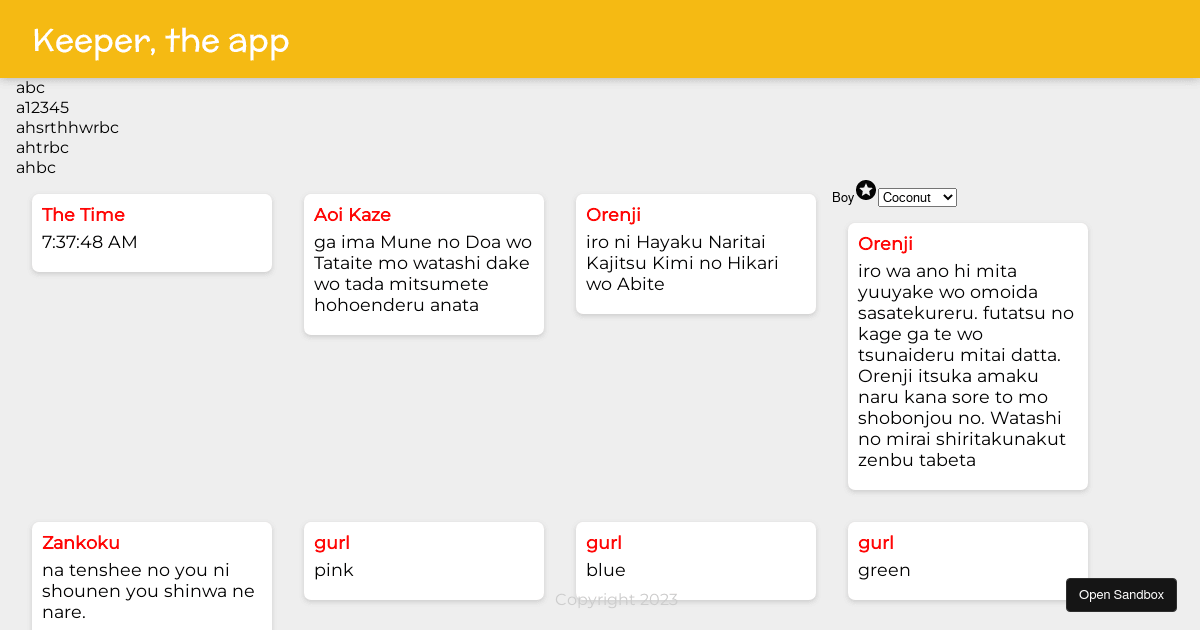 Keeper App Part 1 Starting (forked) - Codesandbox