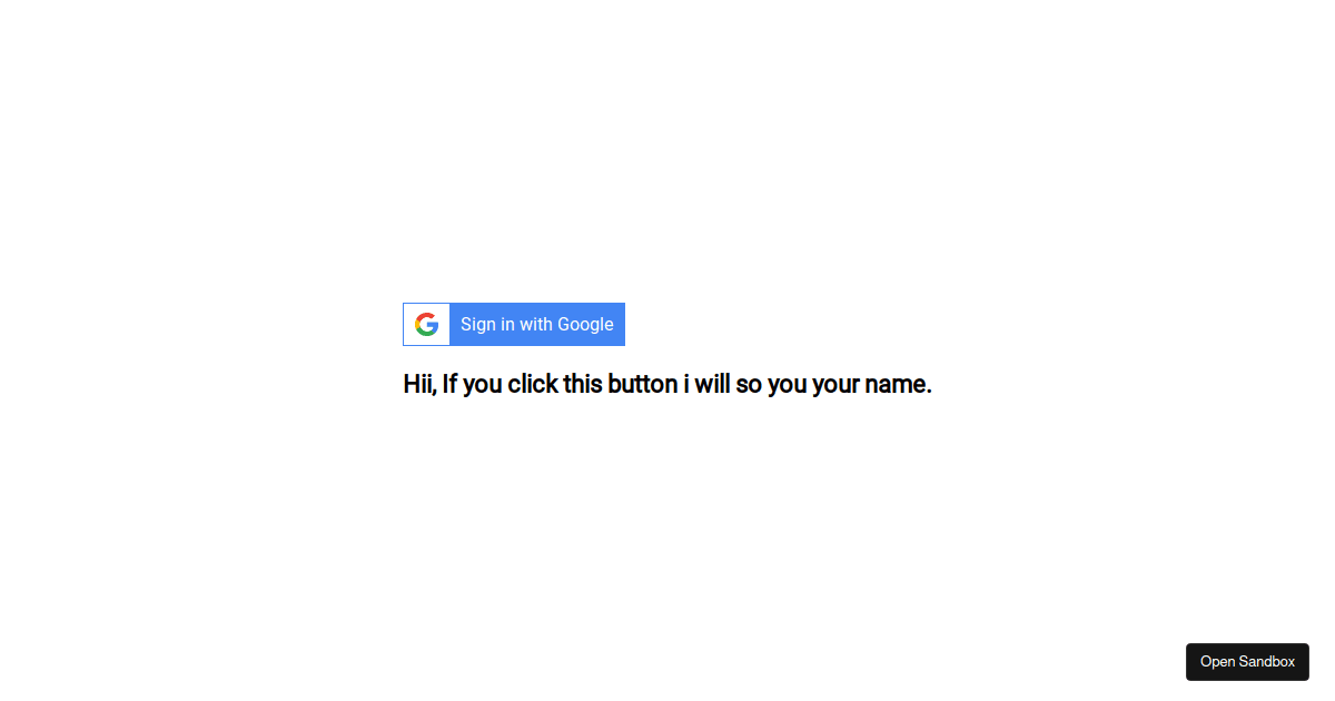 Google Authentication with React.js - Codesandbox