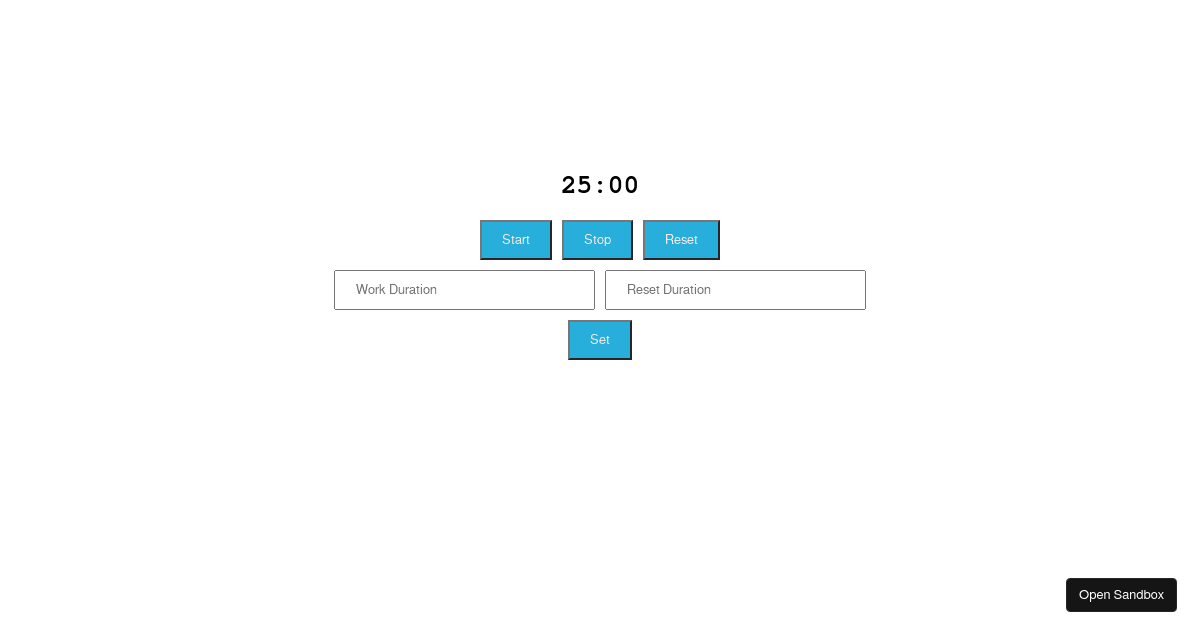 Pomodoro Codesandbox