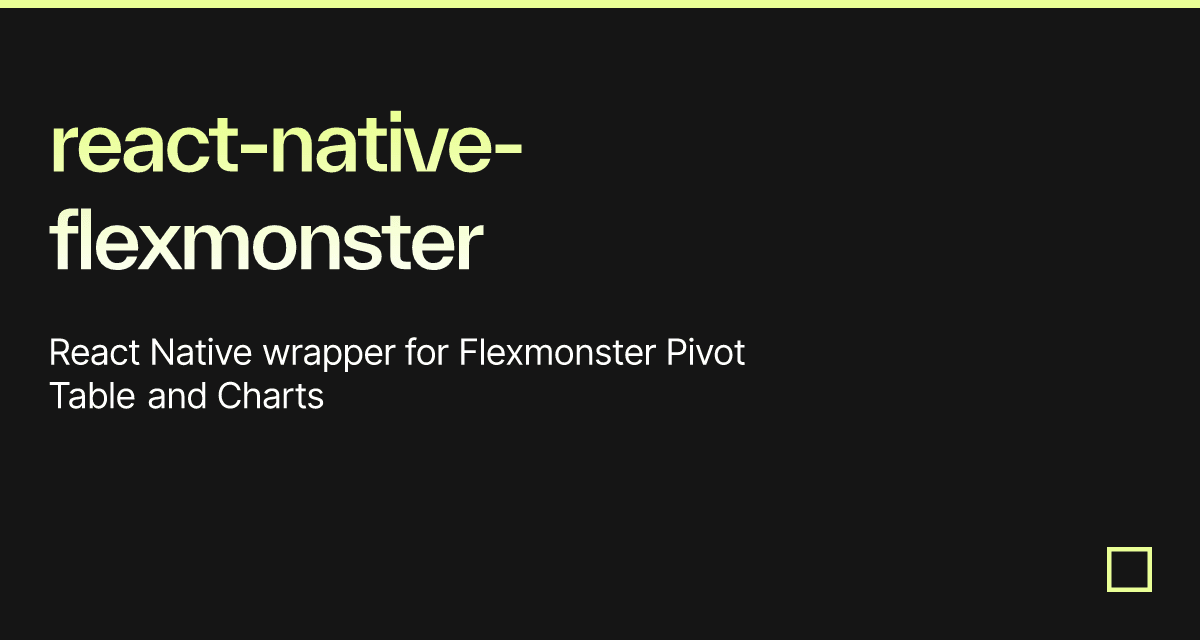 react-native-flexmonster - Codesandbox