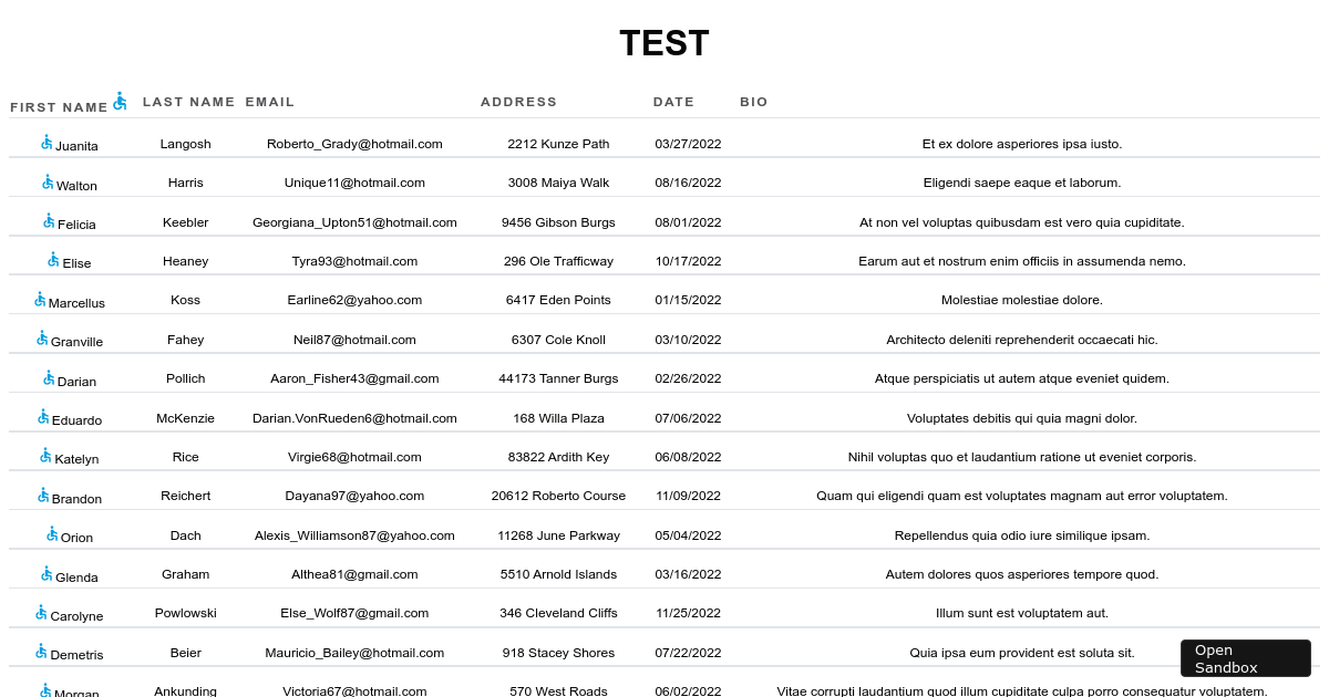 collapsable table (forked) - Codesandbox