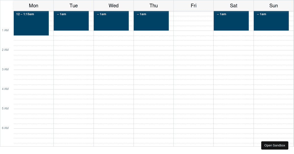 react-week-scheduler Basic Demo (forked) - Codesandbox