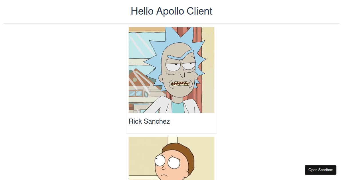 Example Apollo Cliente + React - Codesandbox