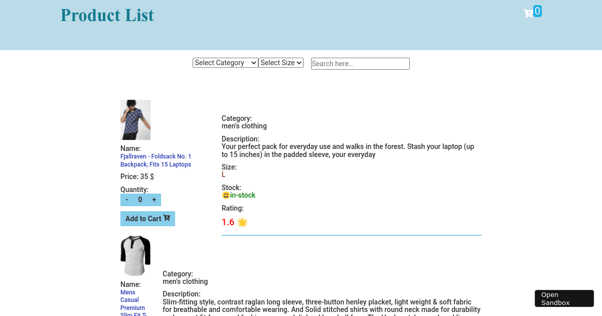 ecomm-productlist - Codesandbox