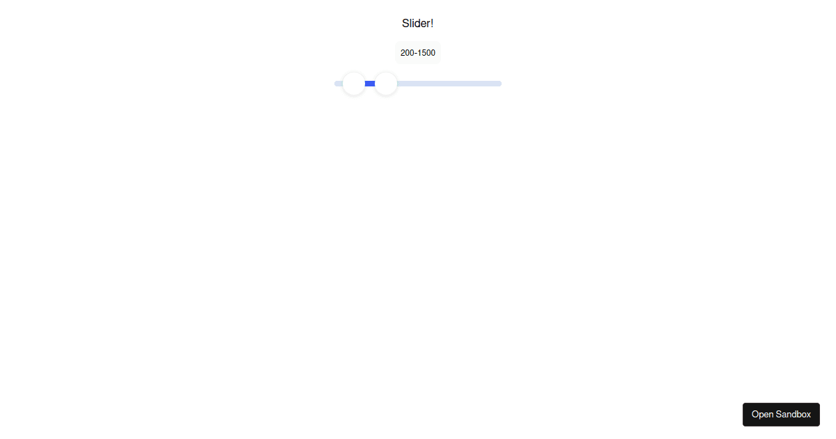 Dual Slider React - Codesandbox