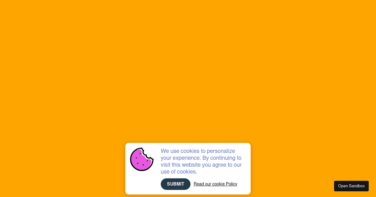 React Cookie Bubble Codesandbox