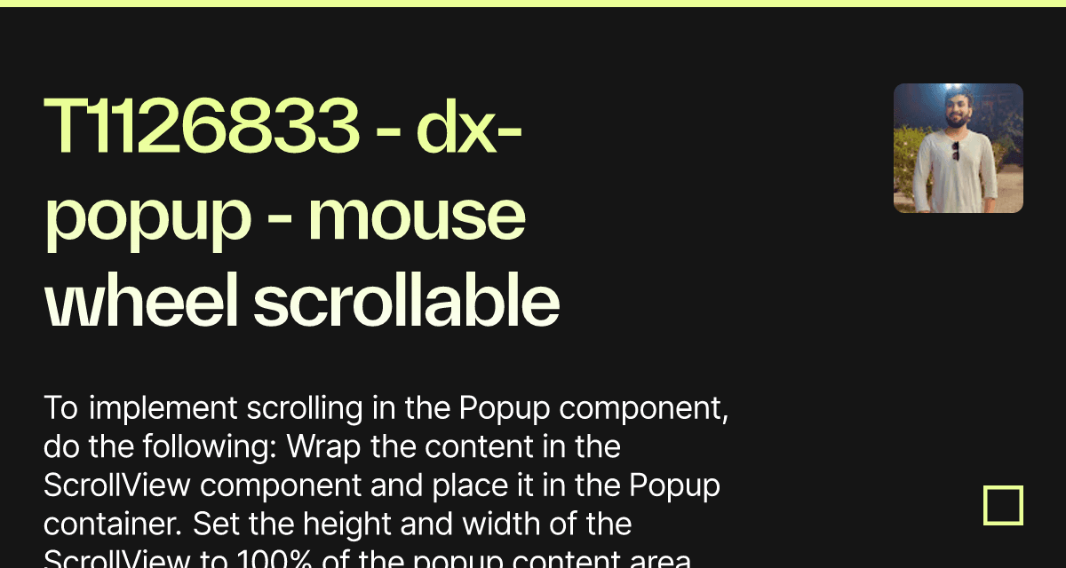 T1126833 - dx-popup - mouse wheel scrollable content with a fixed footer (forked) - Codesandbox