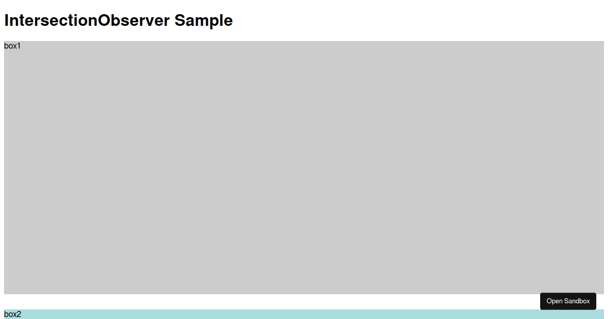 IntersectionObserver - Codesandbox