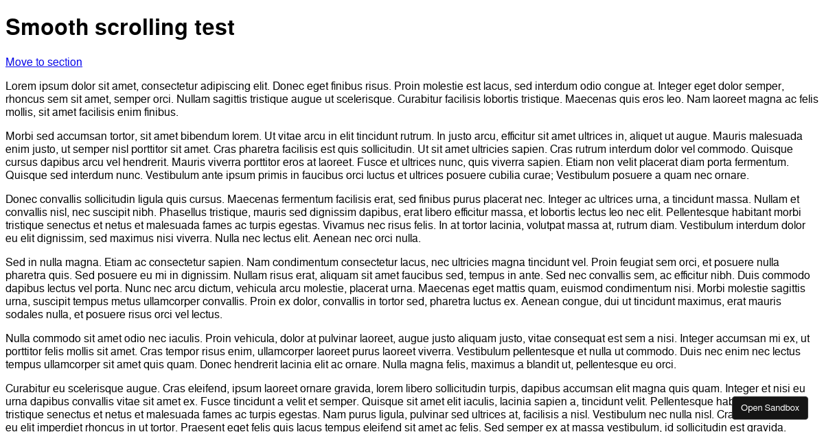 Css Smooth Scroll Codesandbox