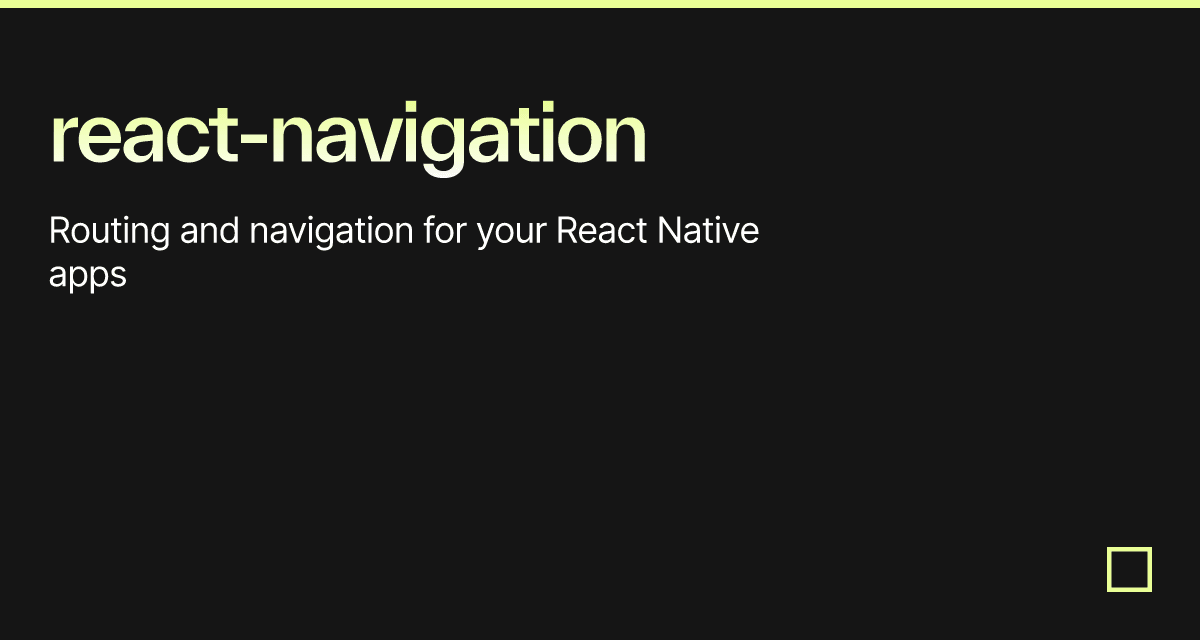 React Navigation Codesandbox