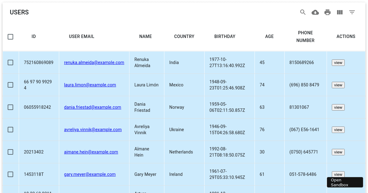 redux-table - Codesandbox