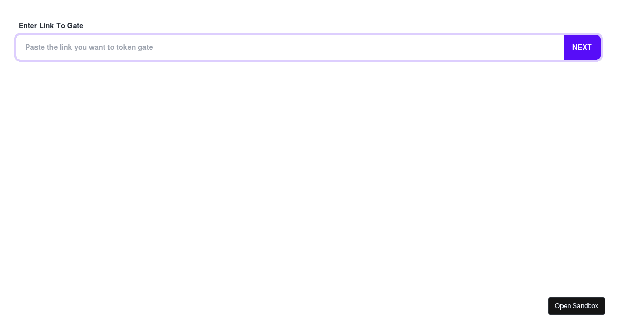 generate token gated link form - Codesandbox