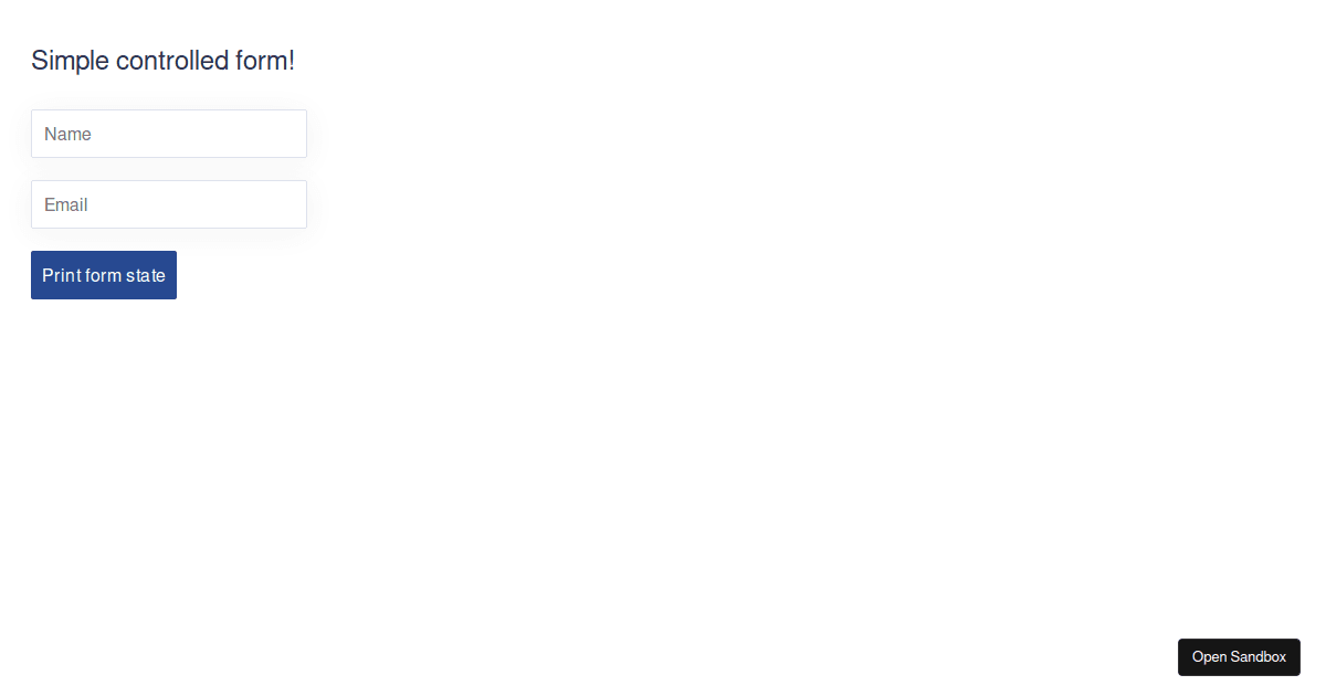 Controlled form with custom hook - Codesandbox