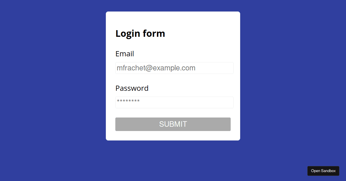 Example Of A Not Accessible Form In Codesandbox Codesandbox