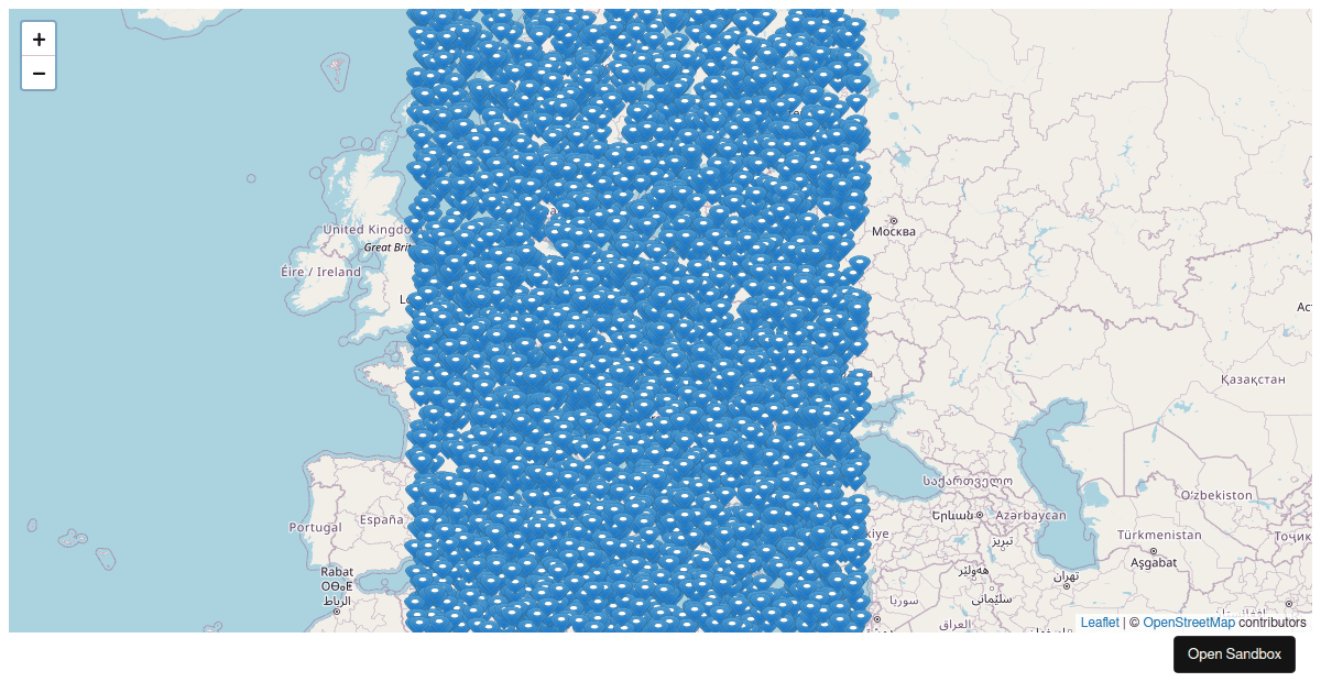 Render 50k Points React Leaflet Forked Codesandbox