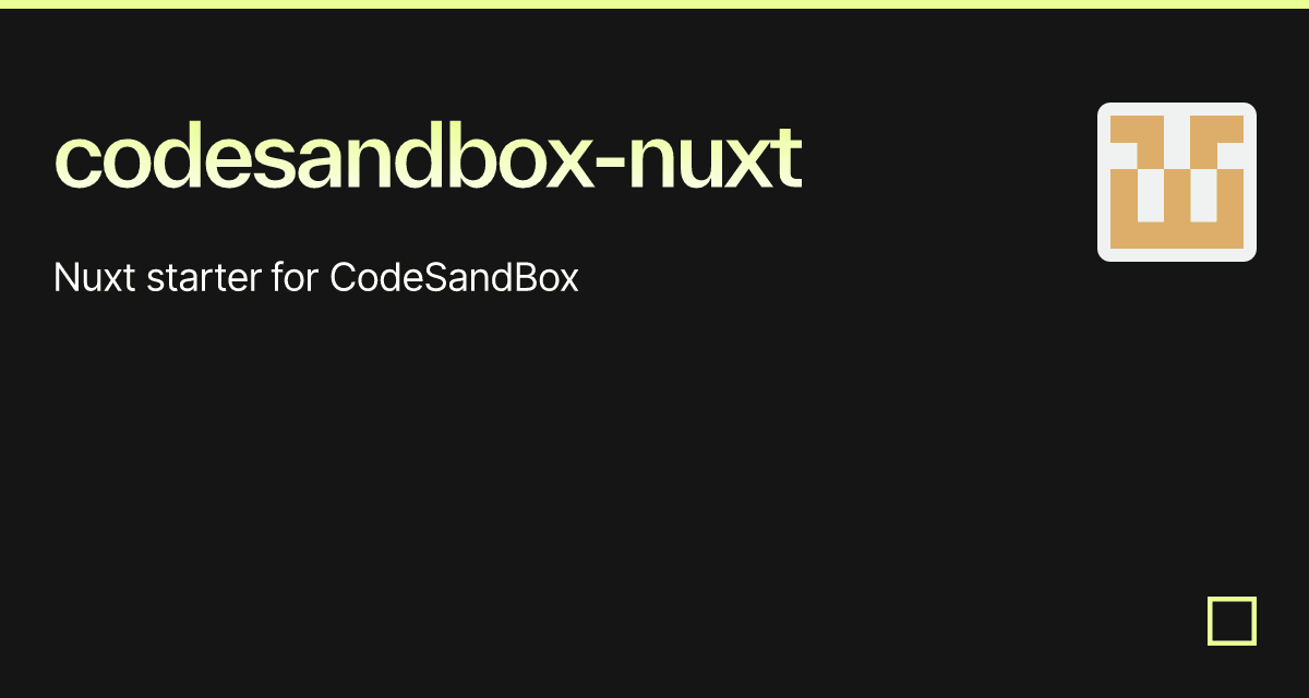 codesandbox-nuxt - Codesandbox