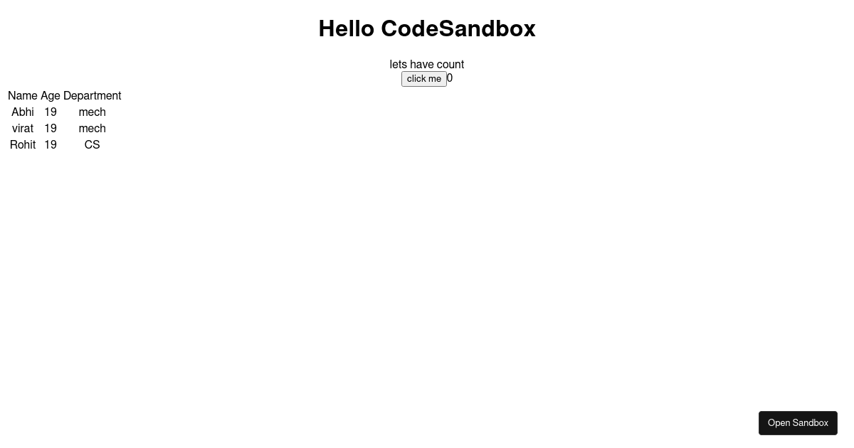 react - Codesandbox