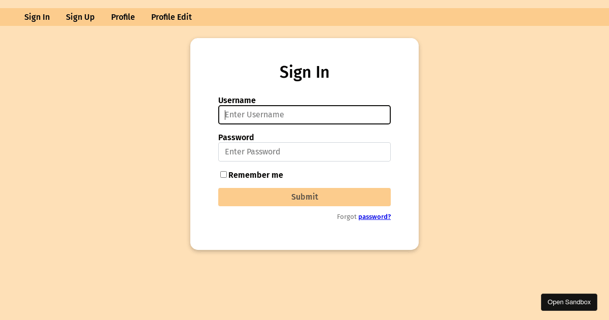 self-made-login-template - Codesandbox