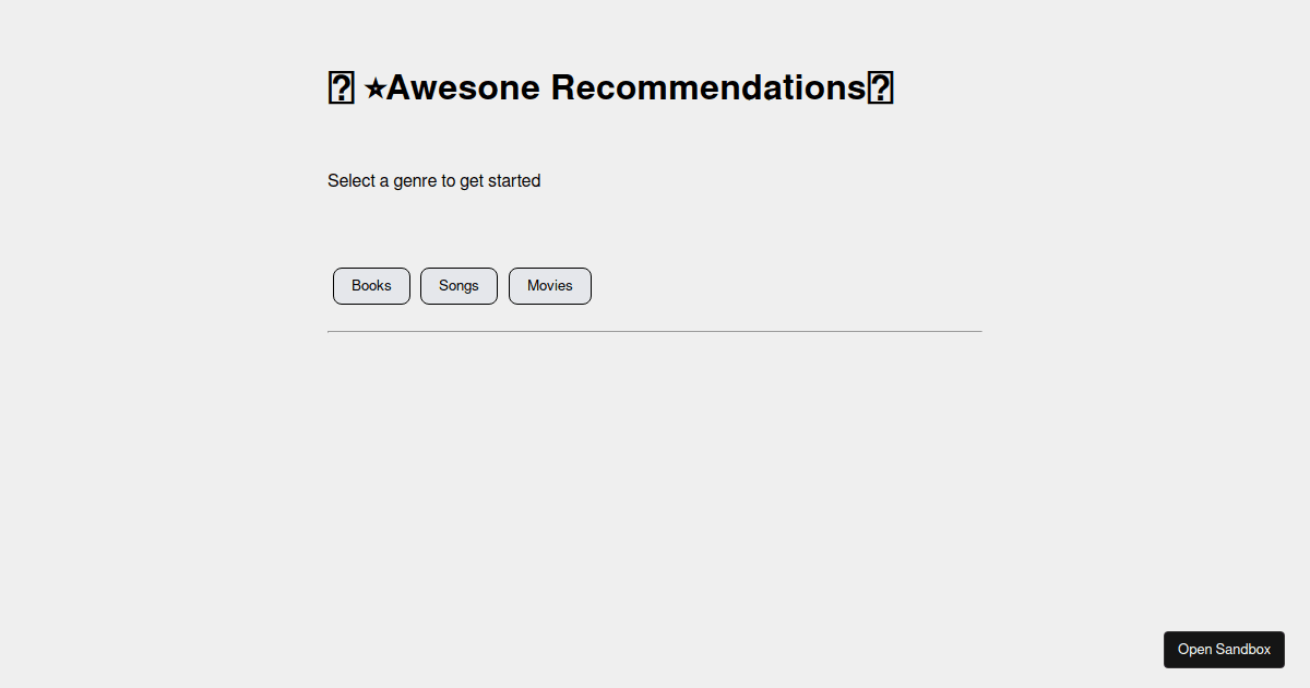 recommendation-app - Codesandbox