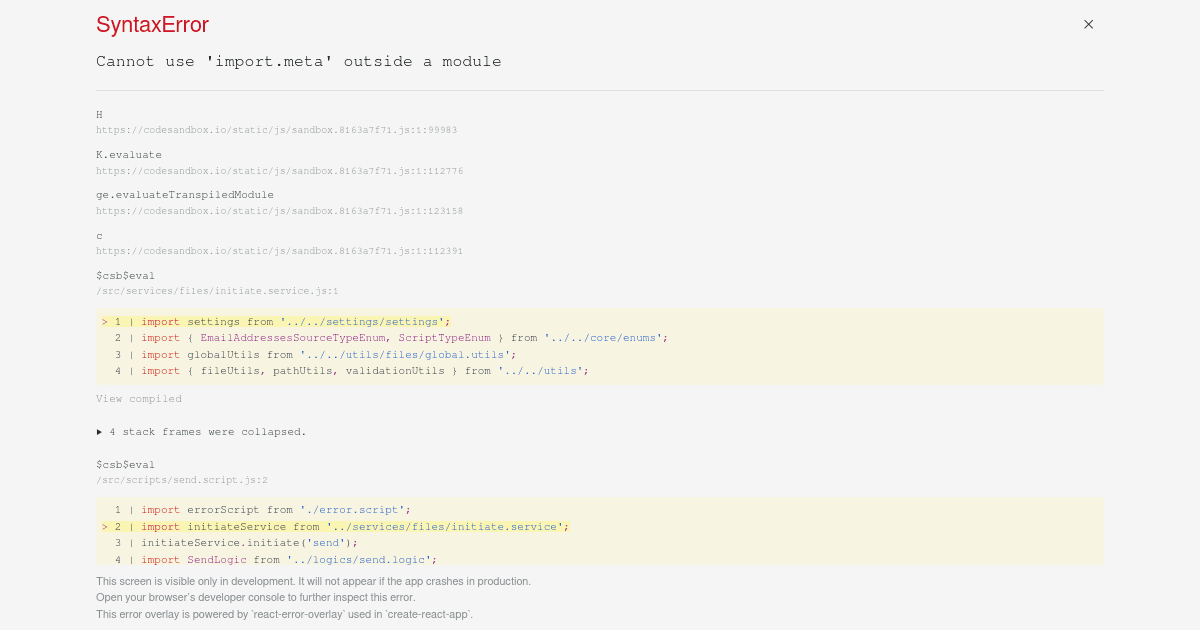 sender - Codesandbox