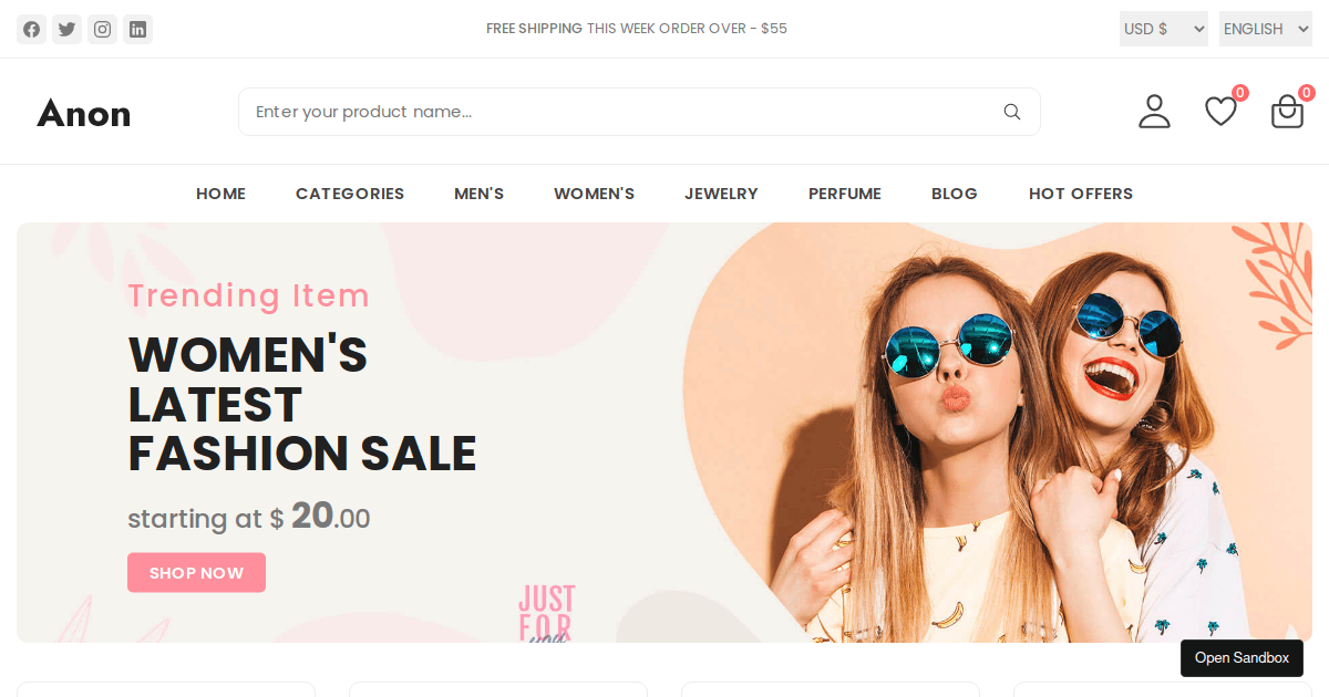 codewithsadee/anon-ecommerce-website - Codesandbox