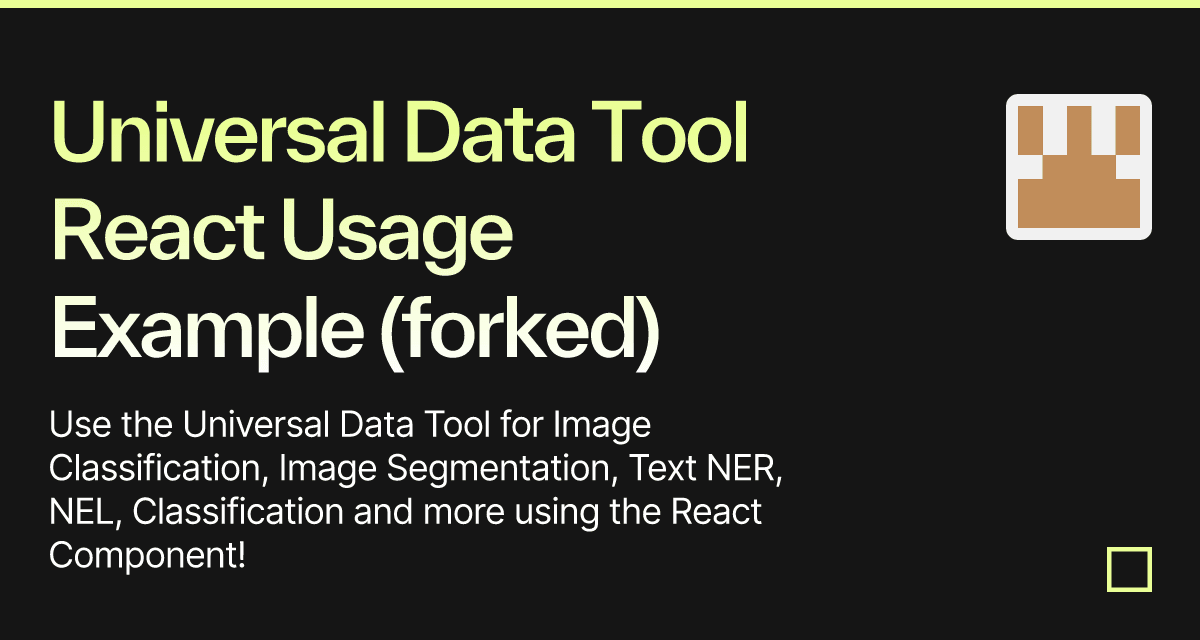 Universal Data Tool React Usage Example Forked Codesandbox