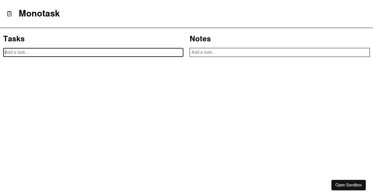 monotask - Codesandbox