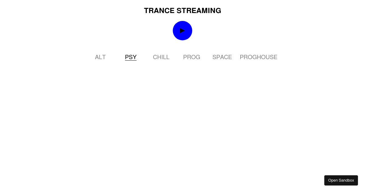 Trance streaming - Codesandbox