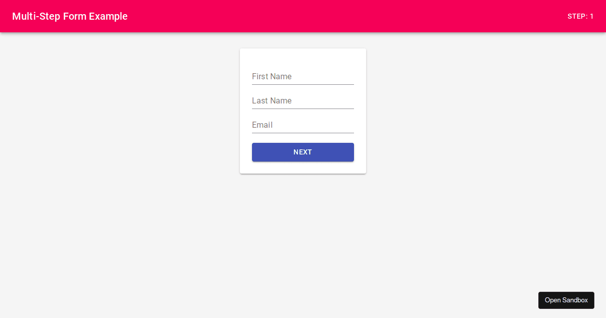 Multi-Step Form /w Material UI - Codesandbox