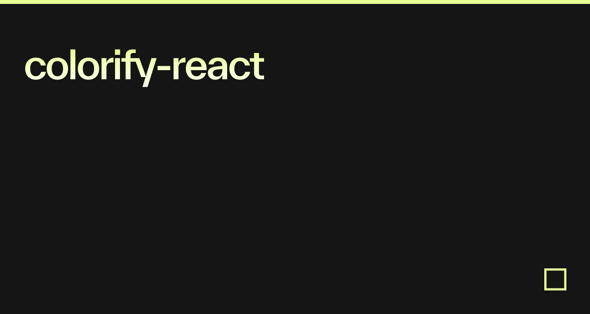 colorify-react - Codesandbox
