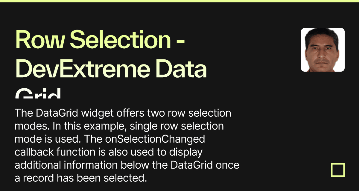 Row Selection - DevExtreme Data Grid - Codesandbox Row Selection - DevExtreme Data Grid - Codesandbox